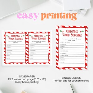 Christmas Word Scramble Game Template, Printable Christmas Party Games ...