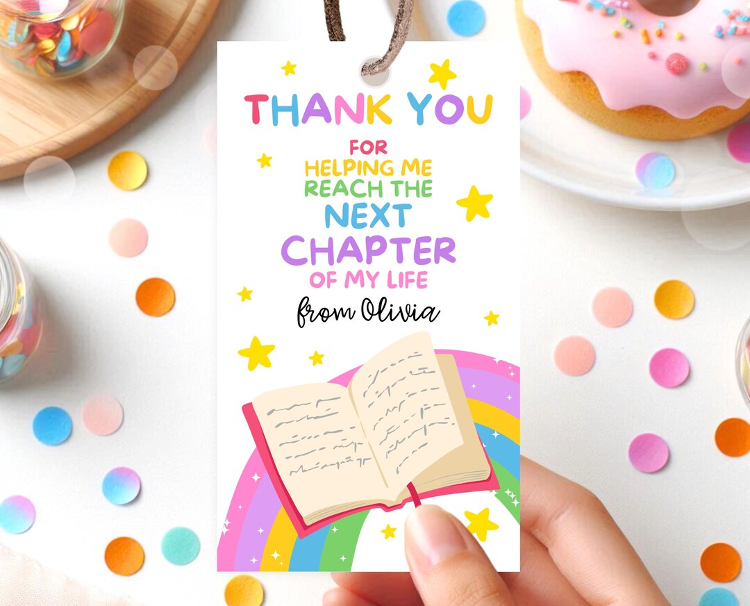 Editable Teacher Appreciation Gift Tag: Next Chapter Bookmark (digital ...