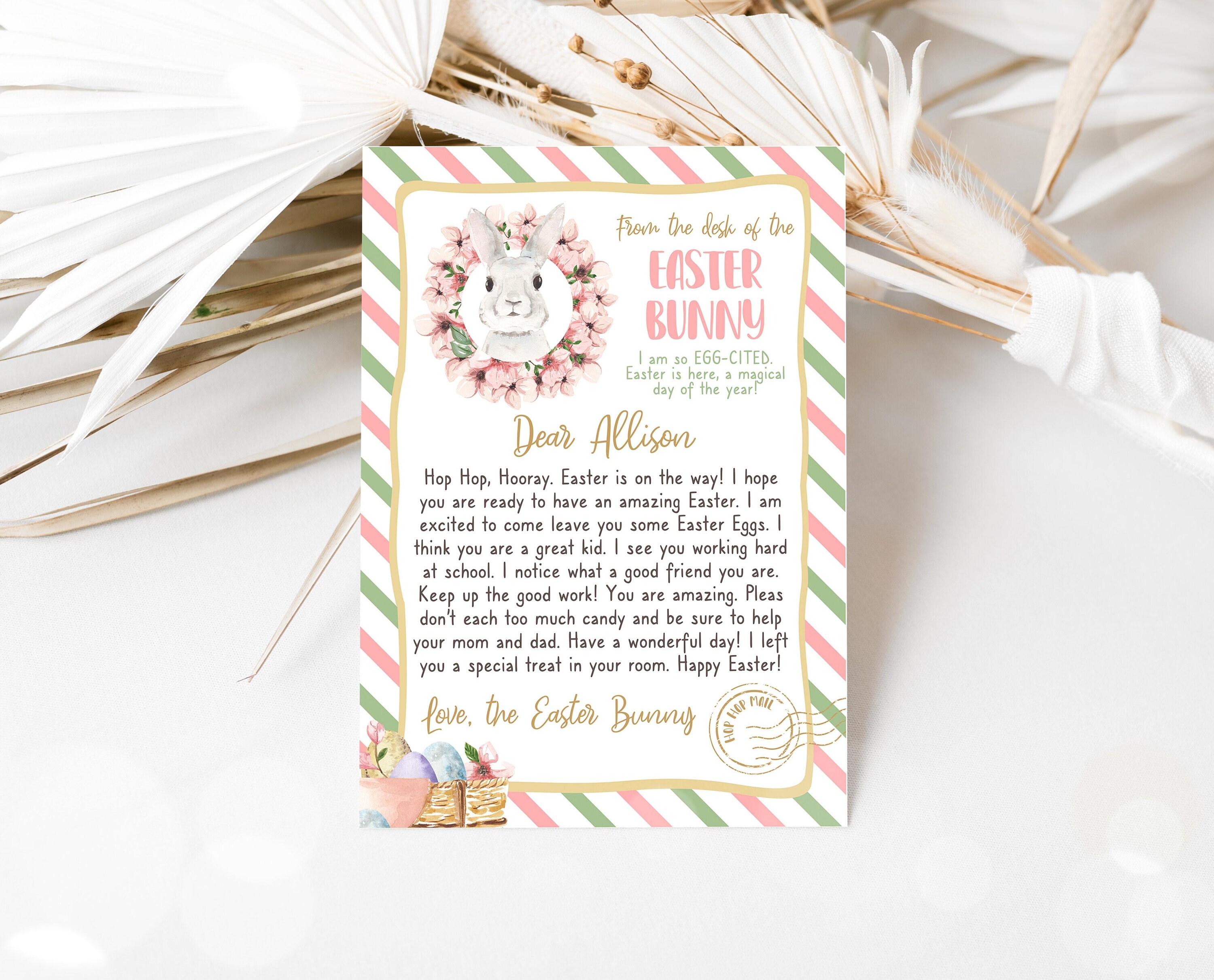 Editable Easter Bunny Arrival Letter Easter Bunny Return - Etsy