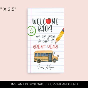 Editable Welcome Back Teacher Appreciation Gift Tag, Teacher Favor Tag ...