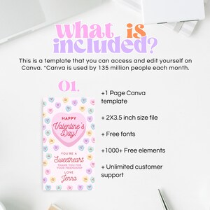 Editable Sweetheart Candy Valentine Gift Tag (digital Download) - Etsy