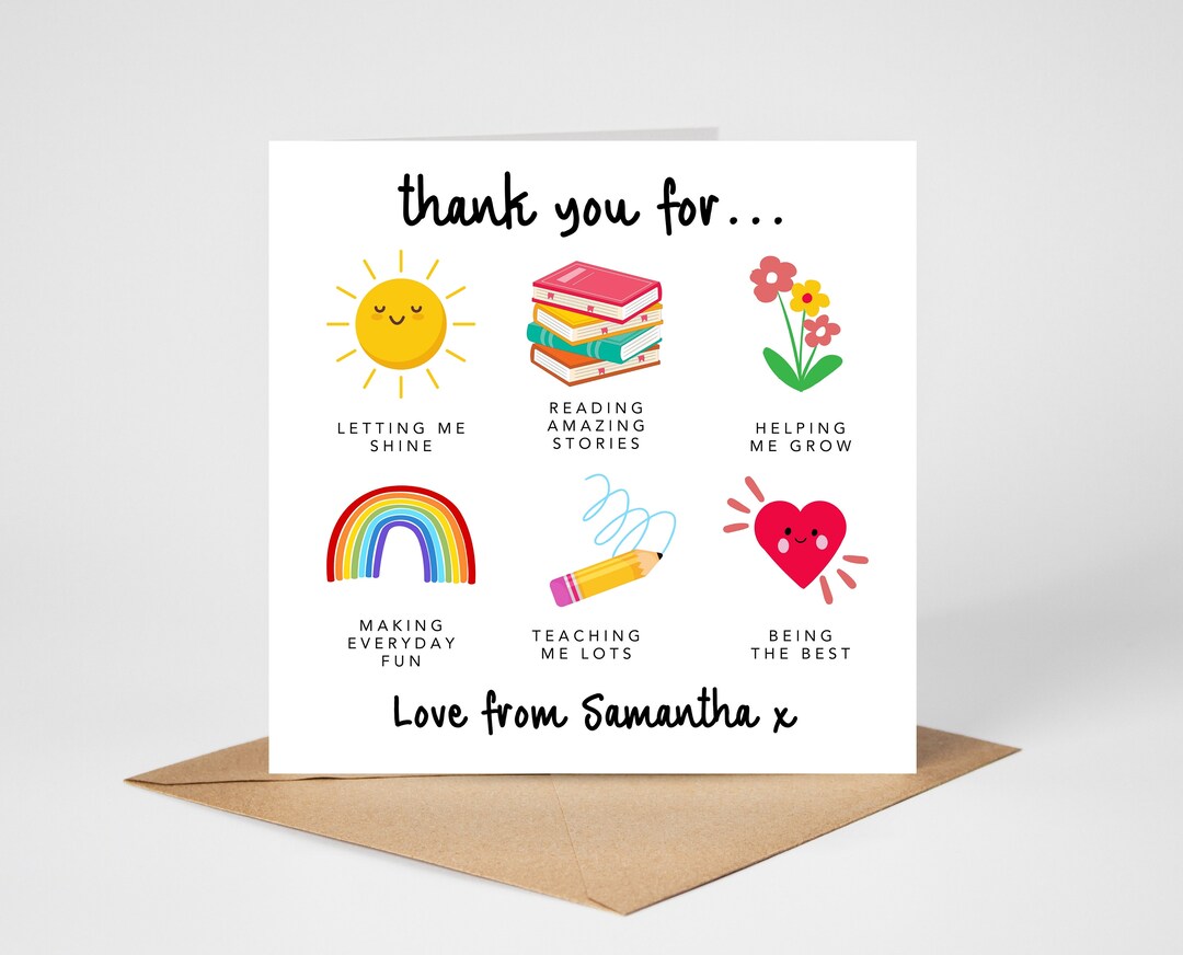 Editable Teaching Assistant Card, Teacher Card, Teacher Appreciation ...