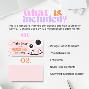 Editable Build A Monster Bag Topper, Build A Monster Favor Tag, Trick ...