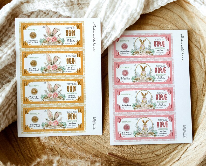 Easter Play Money Easter Hunt Bunny Bucks Printable Easter - Etsy