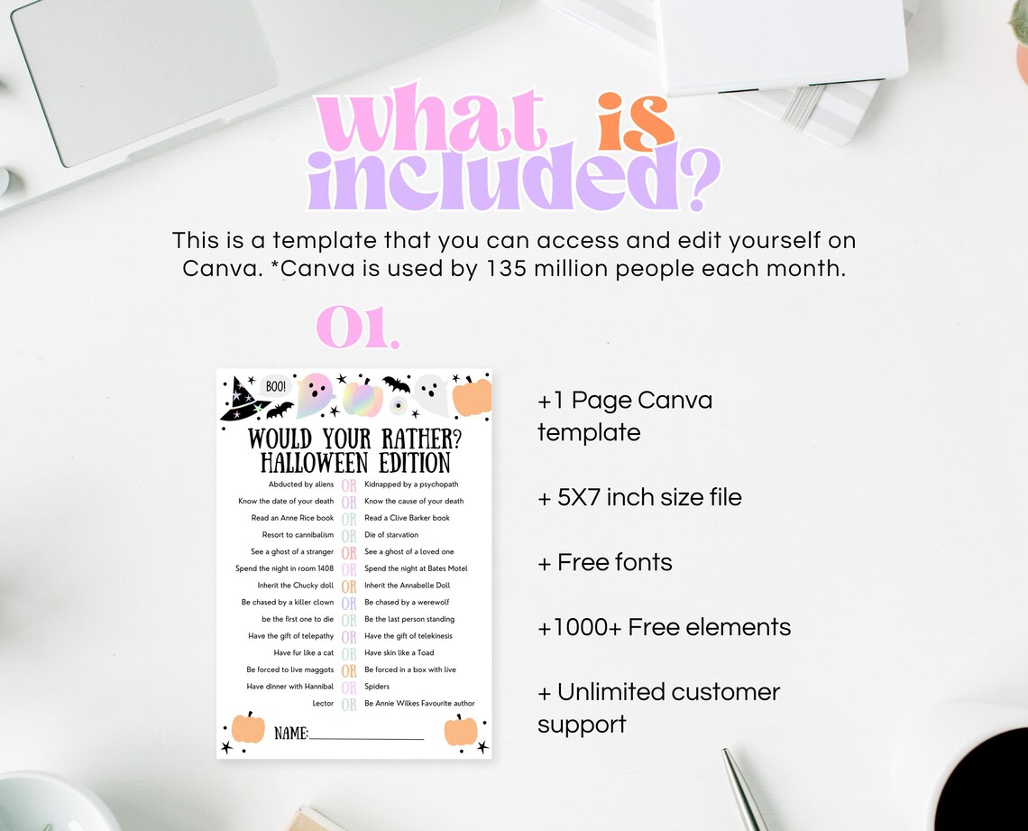 Halloween What Would You Rather Game, Halloween Trivia Game Template ...