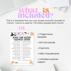 Halloween What Would You Rather Game, Halloween Trivia Game Template ...