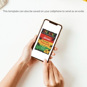 Editable Reggae Birthday Party Invitation, Reggae One Love 1st Birthday ...