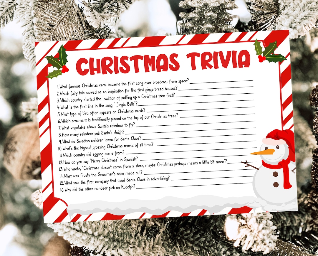 Editable Christmas Trivia Game Template, Printable Christmas Party ...