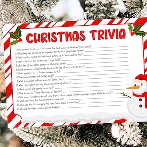 Editable Christmas Trivia Game Template, Printable Christmas Party ...