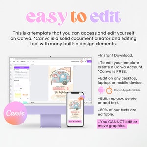 Editable Groovy Camp Party Invitation, Camp Out Birthday Party ...