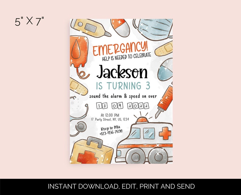 Editable Doctor Birthday Invitation Prescription Medical Boy - Etsy