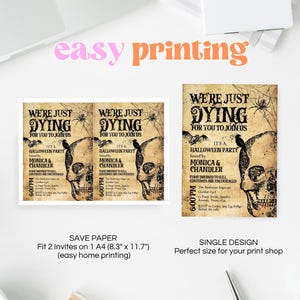 Editable Vintage Skull Halloween Party Invitation, Skull Halloween ...