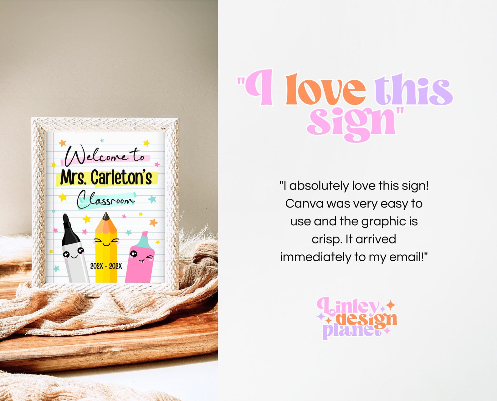 Editable Welcome to My Classroom Sign: Teacher Desk Printable (canva ...