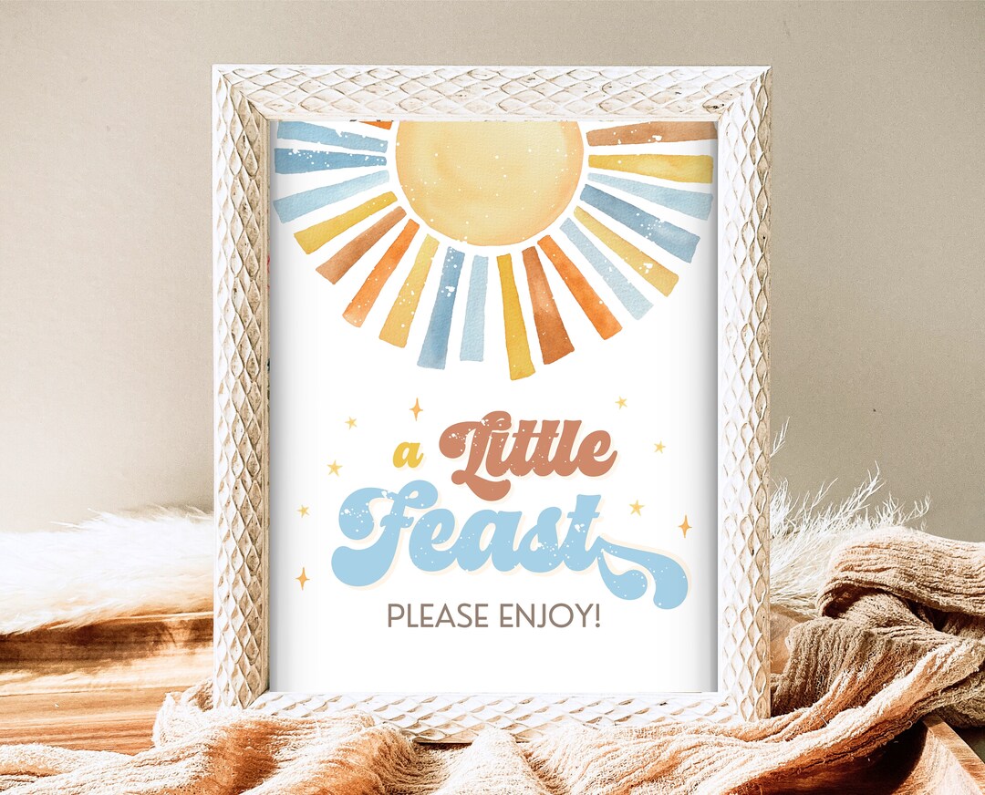 A Little Feast Sign Sunshine Baby Shower, Here Comes the Son Baby ...