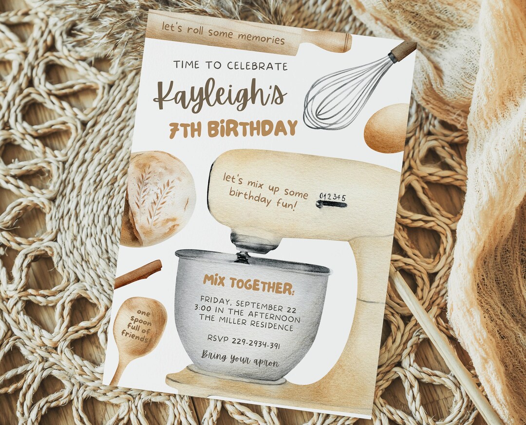 Editable Cooking Party Birthday Invitation Baking Cooking - Etsy