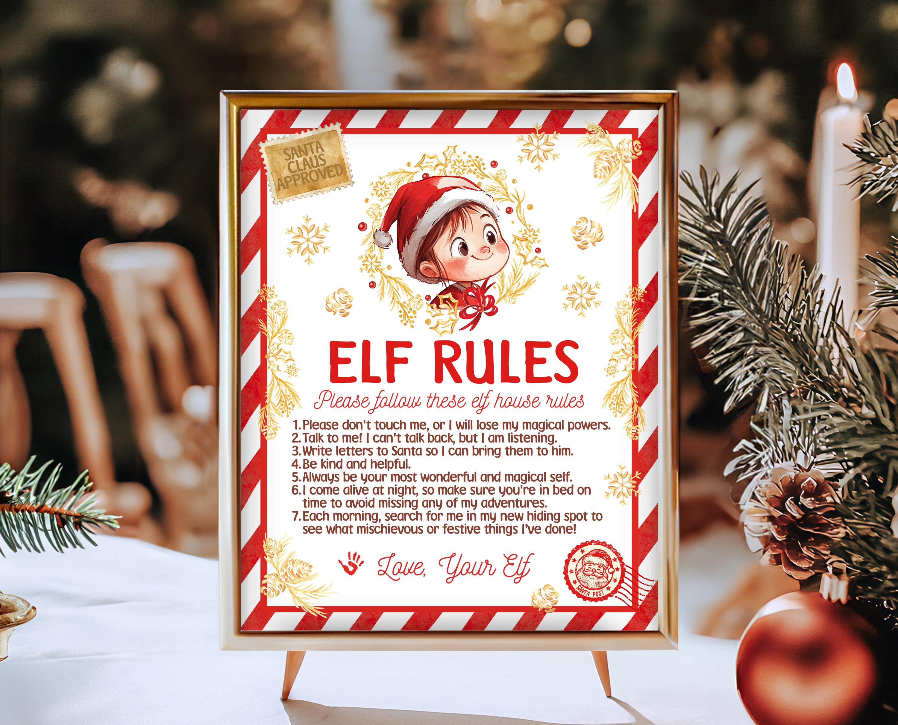 Editable Christmas Elf Magic Rules Sign, Do Not Touch Me Christmas Elf ...