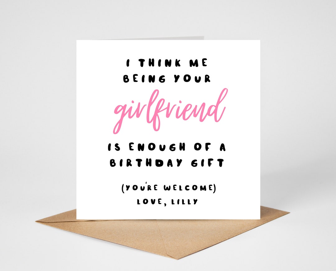 Editable Boyfriend Birthday Card, From Girlfriend Birthday Card ...