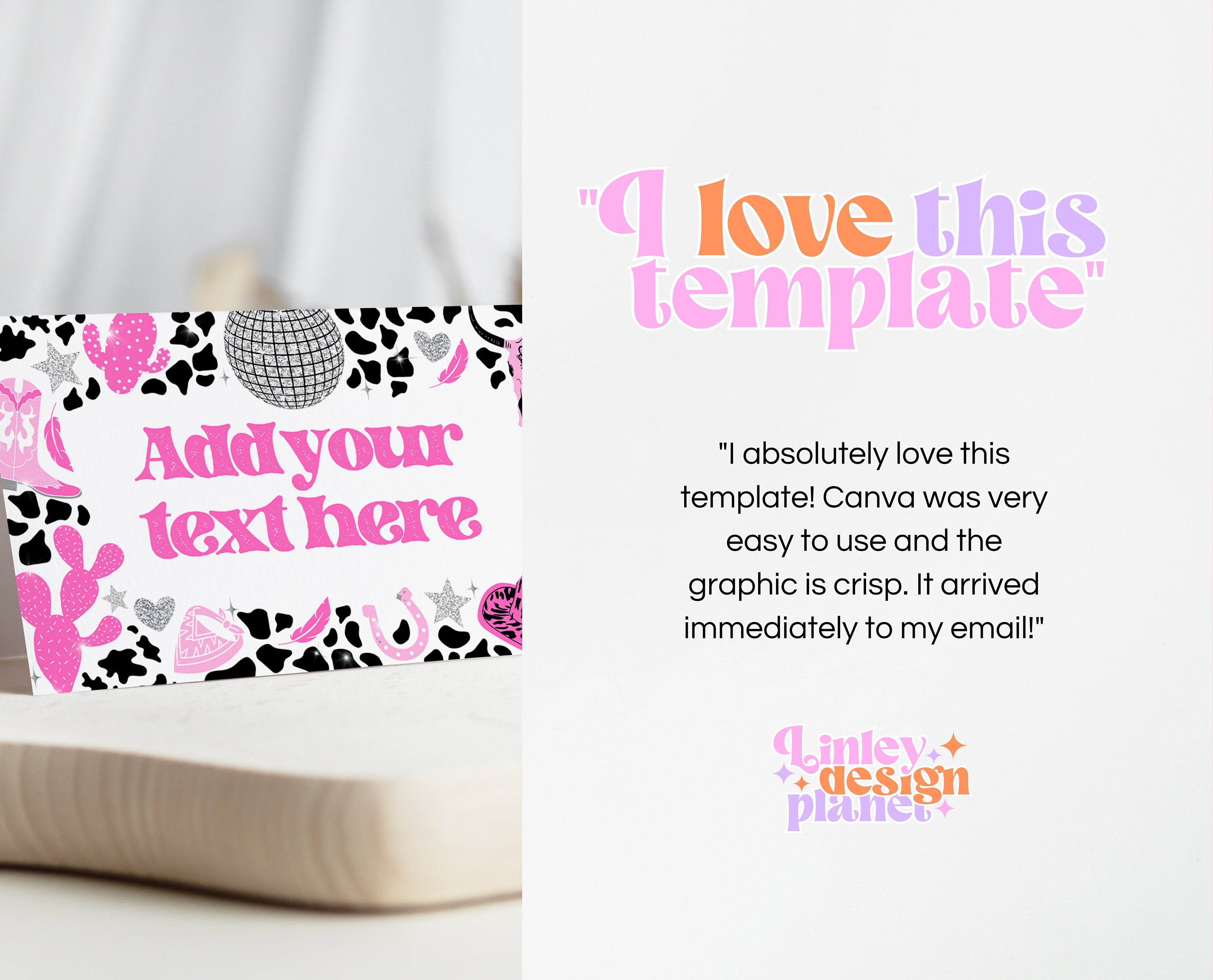 Editable Disco Cowgirl Birthday Food Label, Pink Disco Cowgirl Tent ...