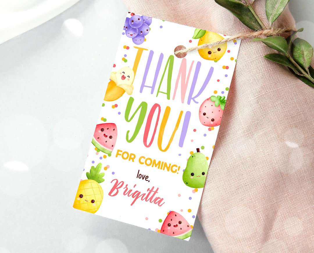 Editable Two-tti Frutti Birthday Favor Tag Template, Kids Fruity ...