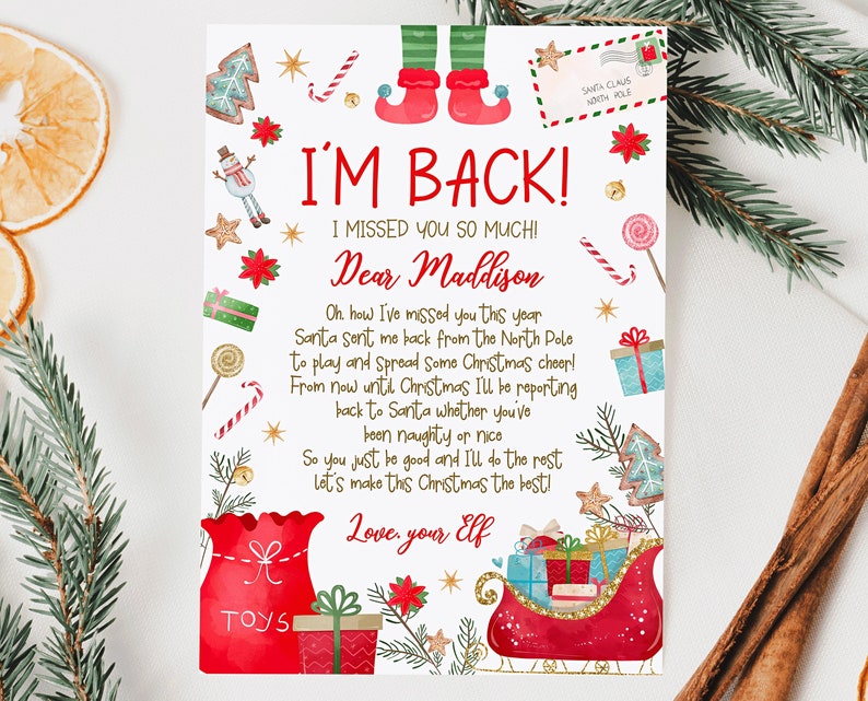 Editable Elf Arrival Letter Christmas Elf Welcome Letter - Etsy
