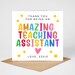 Editable Teaching Assistant Card: Personalized Teacher Appreciation ...
