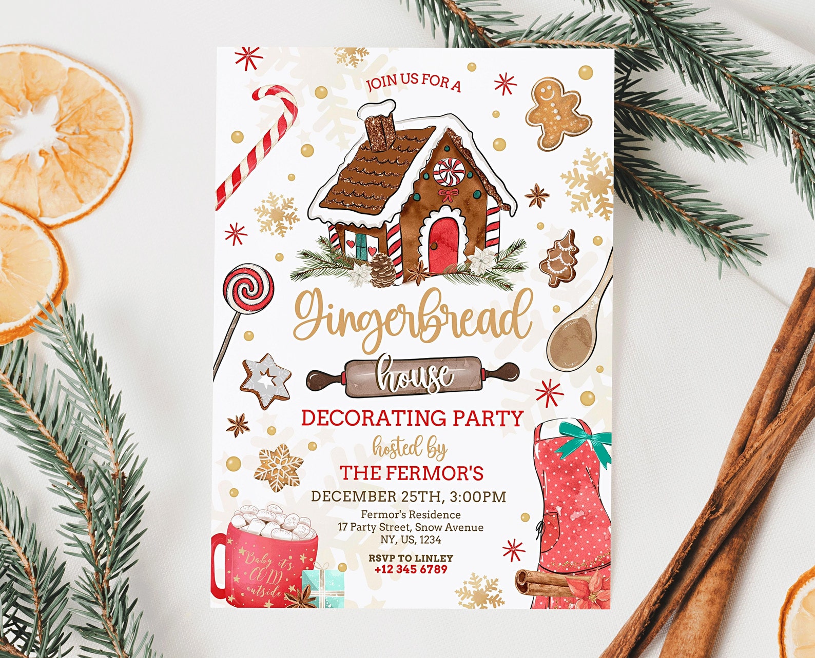 Editable Christmas Gingerbread House Decorating Party - Etsy