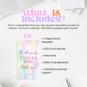 Editable Teacher Appreciation Tag, Pastel Teacher Tag, Thank You Gift ...