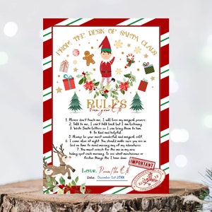 Editable Christmas Elf Magic Rules for Kids Template, Do Not Touch Me ...