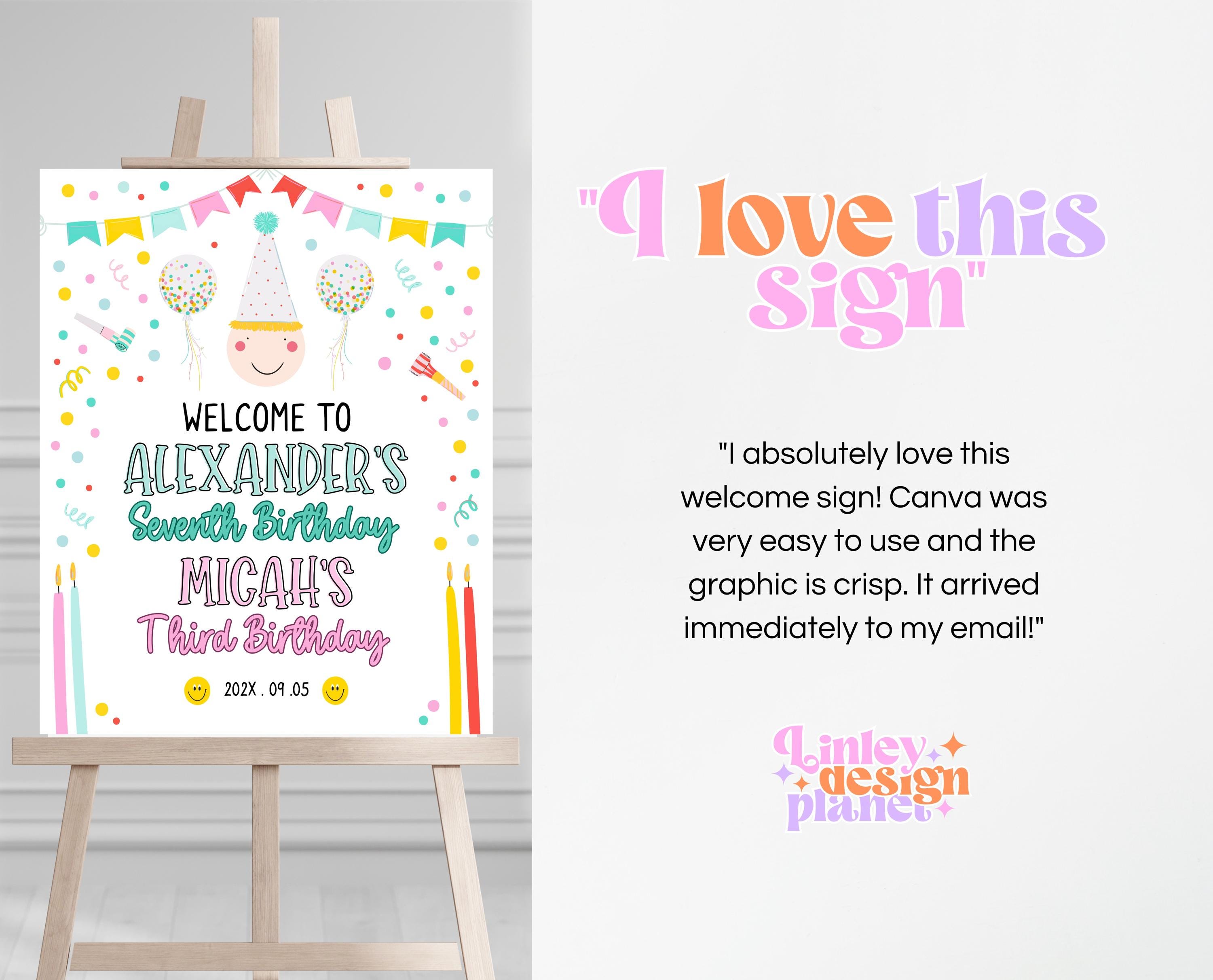 Editable Siblings Birthday Welcome Sign, Brother and Sister Birthday ...