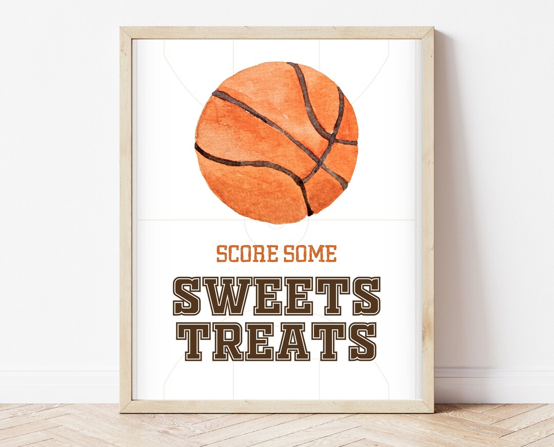 Score Some Treats Sign Basketball Birthday, Basketball Birthday Treats ...