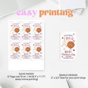 Editable Cookie Valentine Gift Tag, Cookie Valentine Gift Tags, School ...