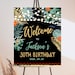 Editable Adult Tropical Birthday Welcome Sign, Tropical Party Havana ...