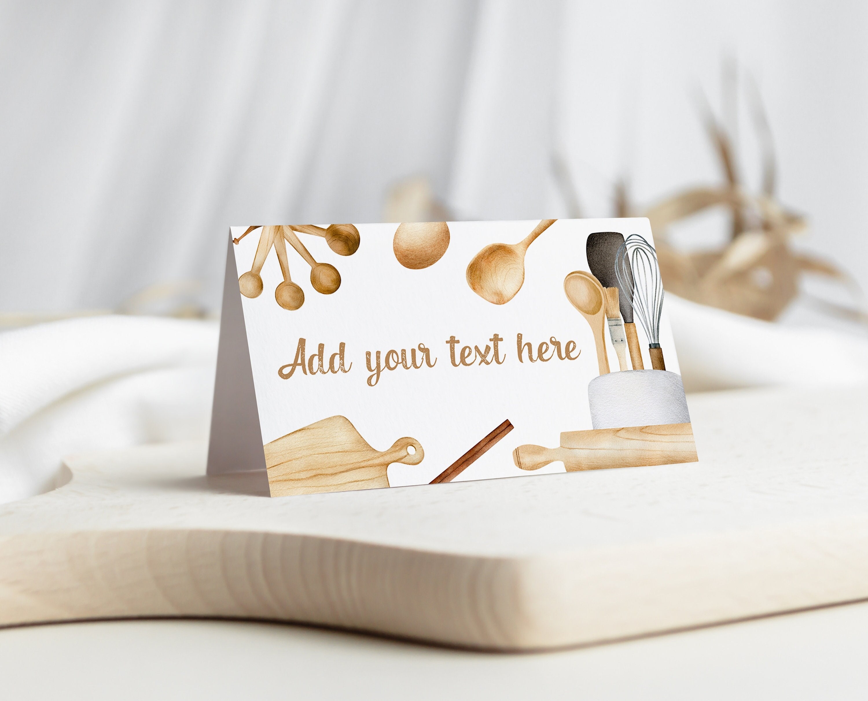 Editable Baking Food Label Tent Cards, Kids Cooking Party Food Labels ...