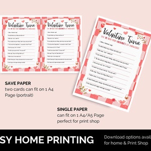 Valentines Day Trivia Game Valentines Party Game Printable - Etsy