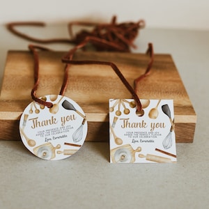 Editable Baking Birthday Favor Tag, Kids Cooking Party Decorations ...