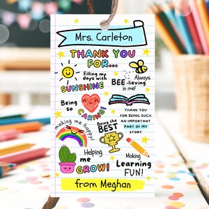 Editable Teacher Appreciation Gift Tag: Printable Thank You Note (canva ...