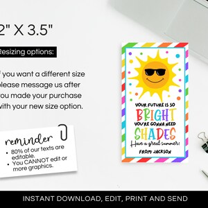Future so Bright You're Gonna Need Shades Tag Template - Etsy