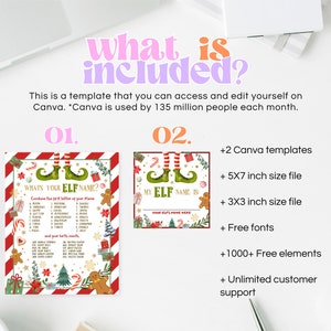 Editable What's Your Elf Name Game Template, Christmas Name Your Elf ...
