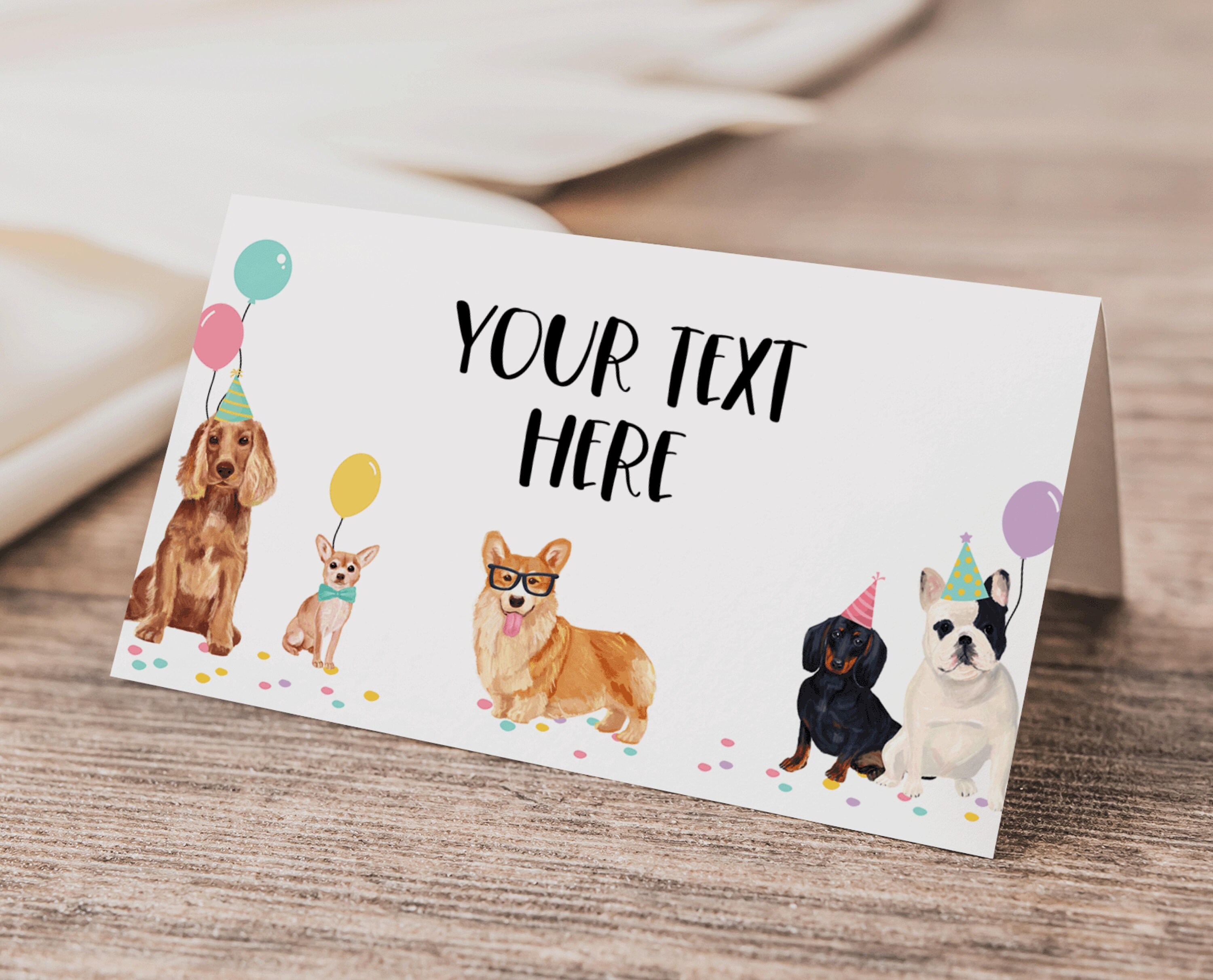 Editable Dog Birthday Food Labels Puppy Birthday Place Card - Etsy