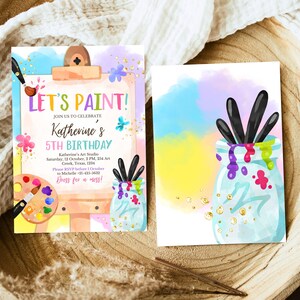 Editable Painting Art Birthday Invitation, Art Party Birthday Invite ...