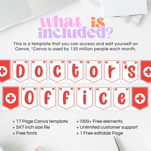 Pretend Doctor's Office Banner Printable, Play Doctors, Pretend Play ...