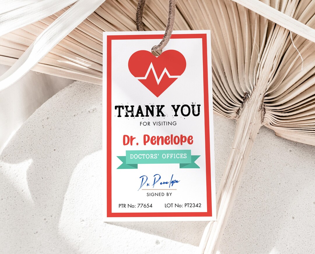 Editable Medical Birthday Favor Tag Template, Medical Party Favors ...