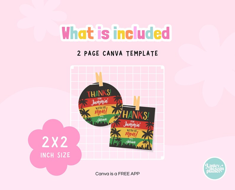 Editable Reggae Birthday Favor Tag Template, Reggae 1st Birthday Party ...
