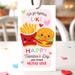 Editable Valentine Gift Tag, Burger and Fries Valentine Gift Tags ...