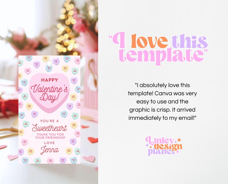 Editable Sweetheart Candy Valentine Gift Tag (digital Download) - Etsy