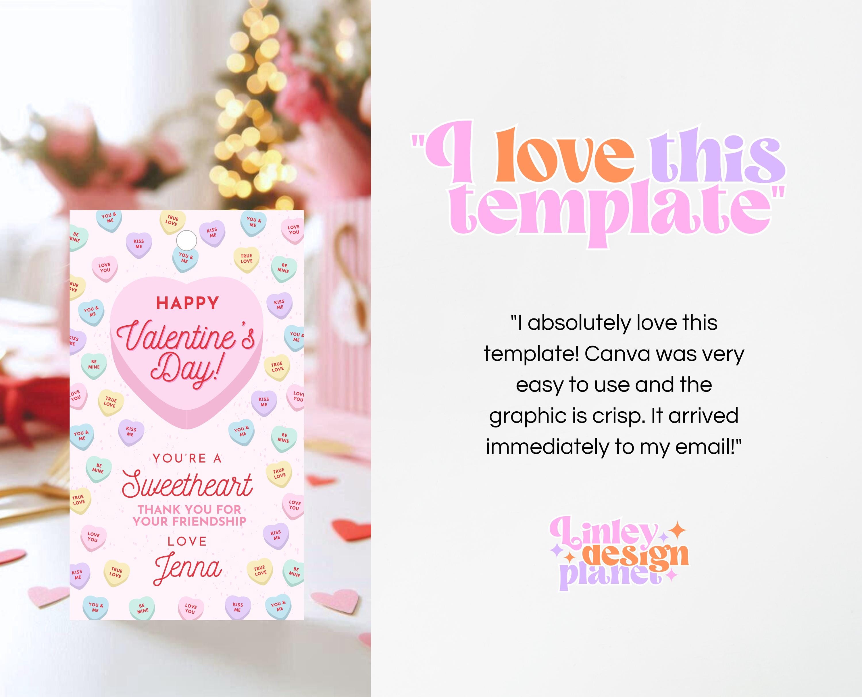 Editable Sweetheart Candy Valentine Gift Tag (digital Download) - Etsy