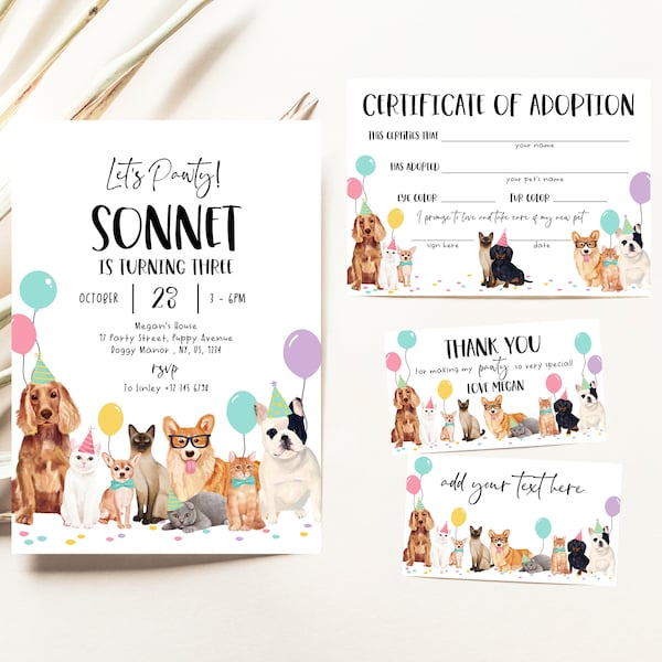 Dog Cat Themed First Birthday - Etsy