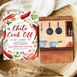 Editable Chili Cook off Invitation, Chili Party, Friendsgiving ...