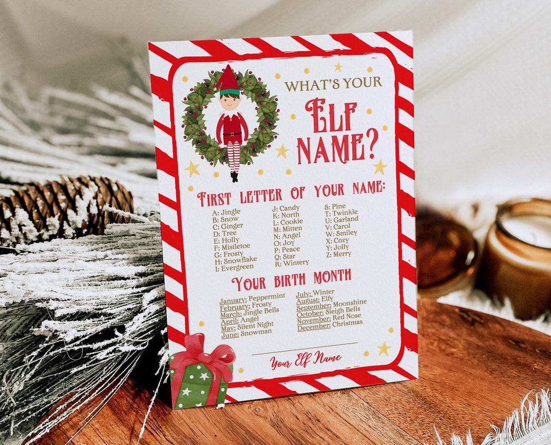 Editable What's Your Elf Name Game Template, Christmas Your Elf Name ...