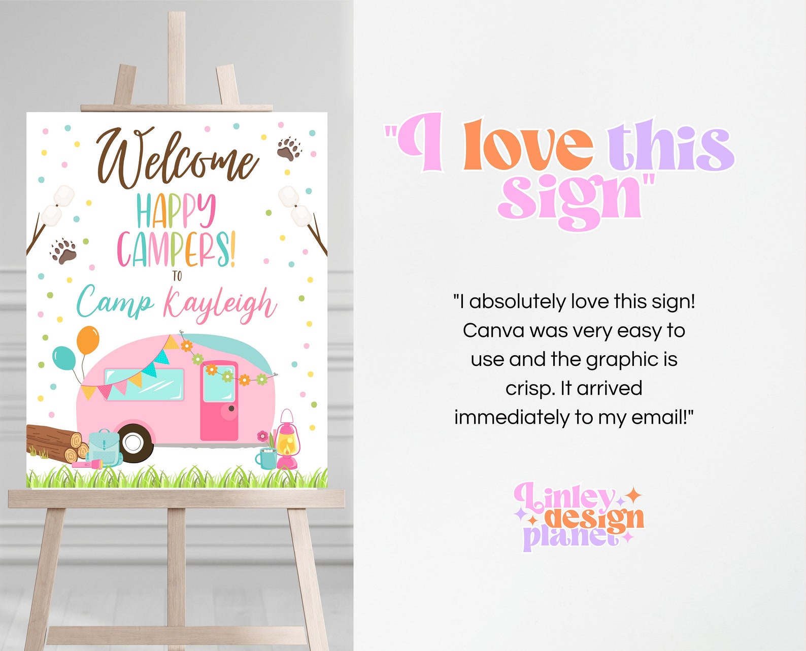 Editable Camping Birthday Welcome Sign, Camping Party Welcome Poster ...